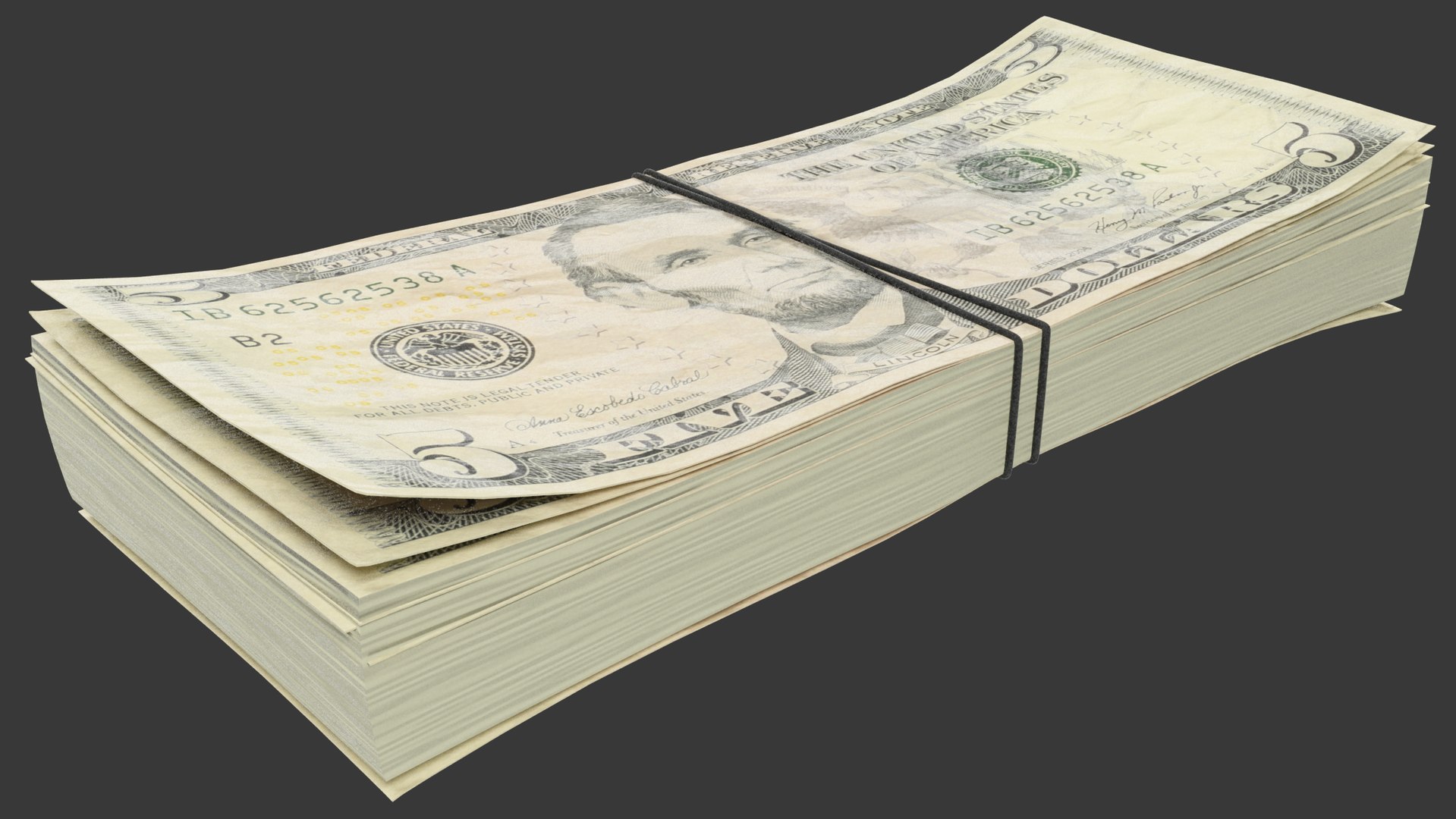 3D dollars bills banknotes - TurboSquid 1615334