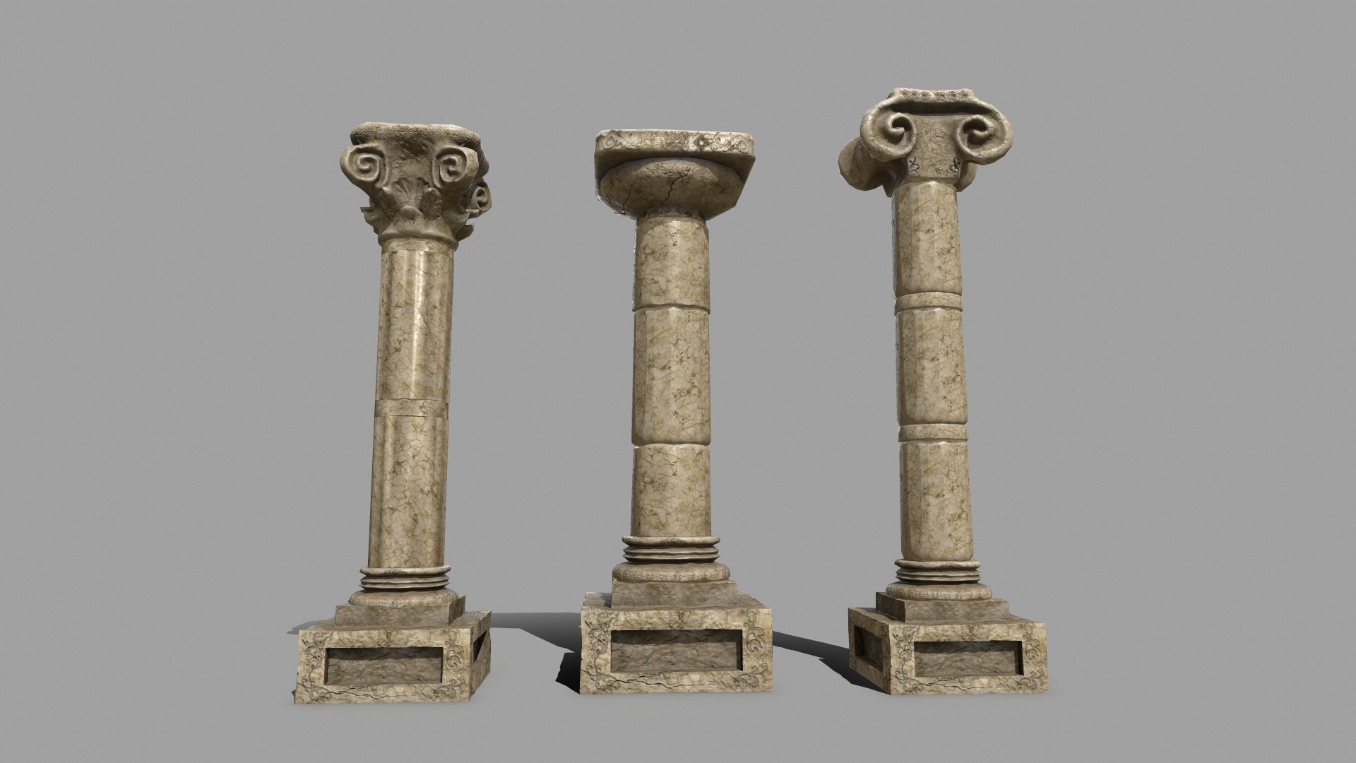 3D pillar set model - TurboSquid 1617174