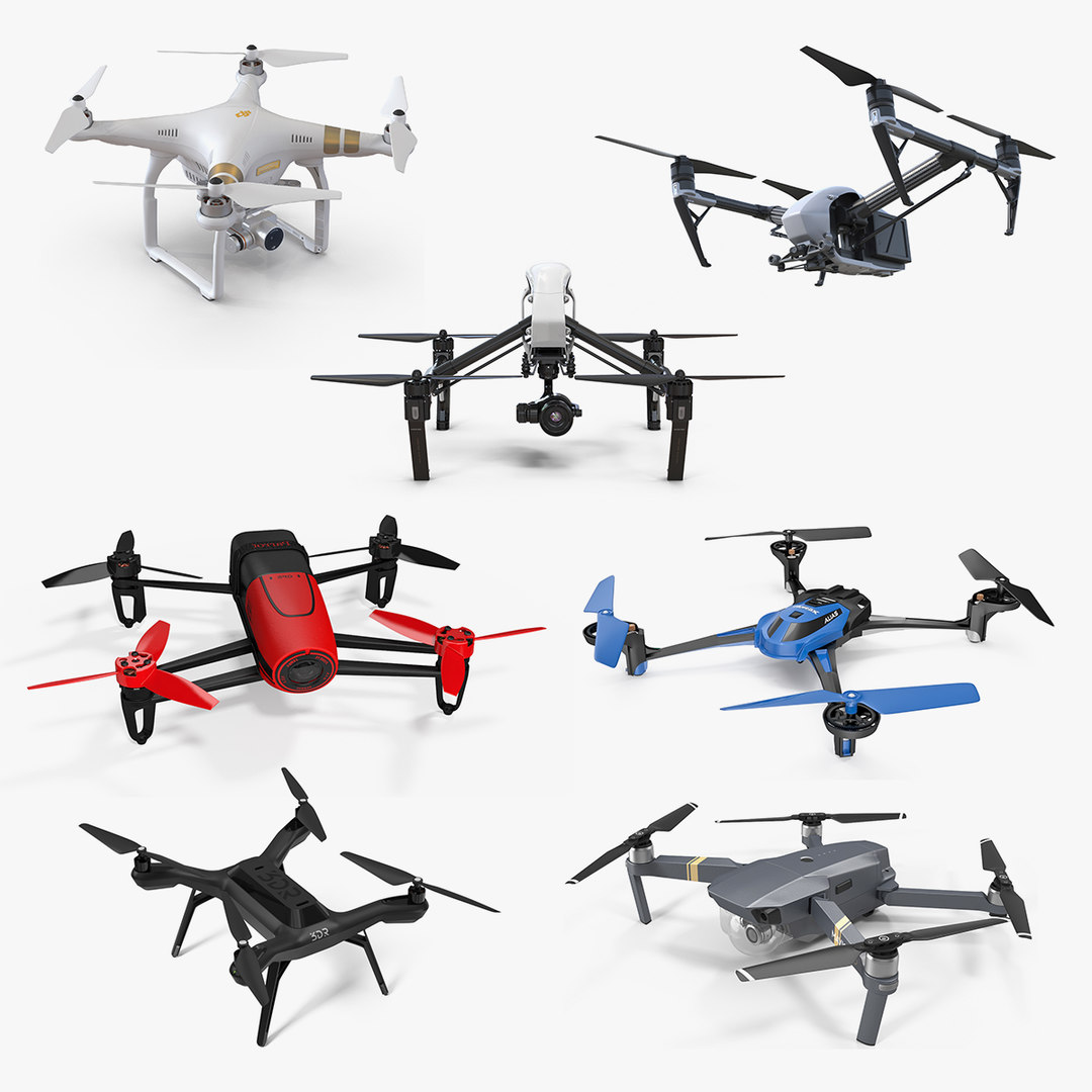 3D quadcopter drones 2 copters - TurboSquid 1619925