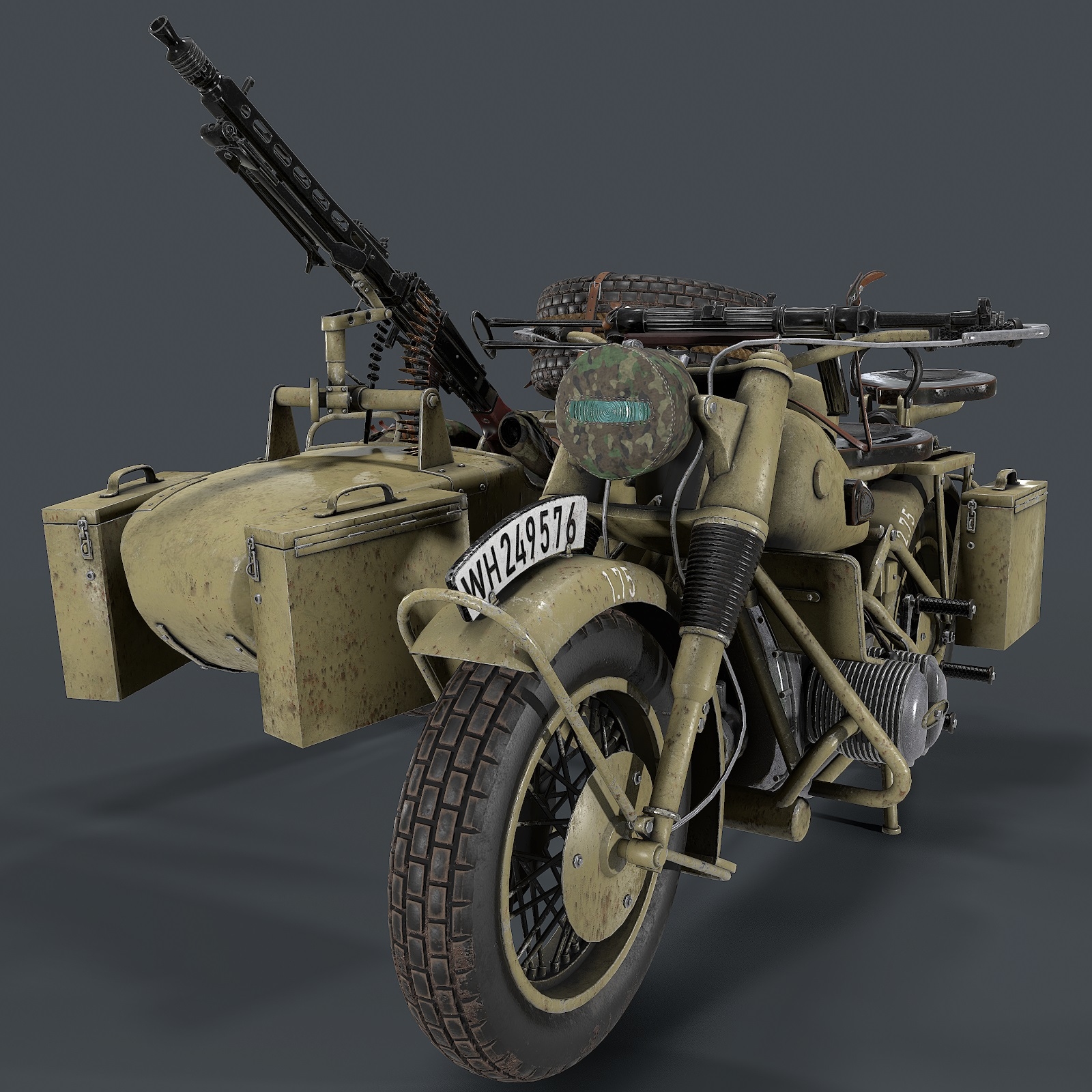 3D german motorcycle sidecar ww2 - TurboSquid 1618350