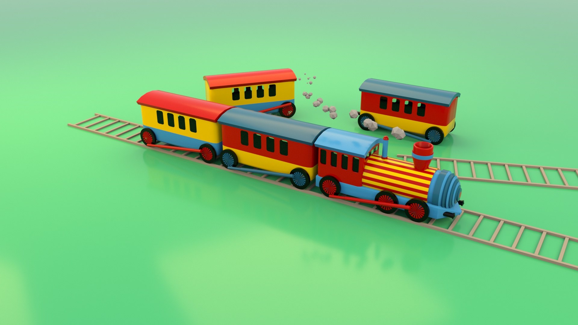 Rigged cartoon train 3D model - TurboSquid 1618875