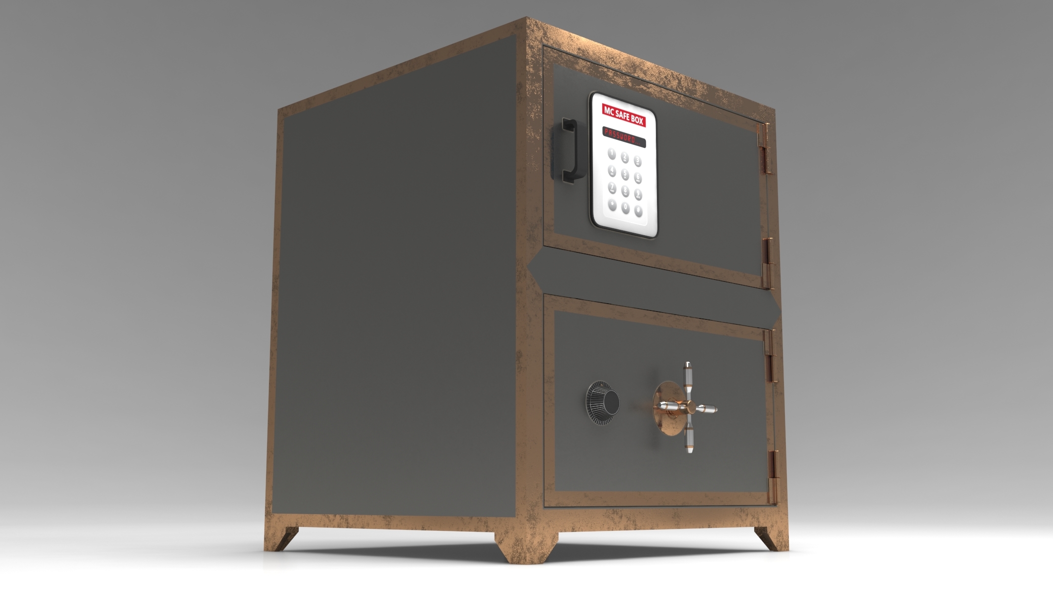 Steel safe 3D model - TurboSquid 1619601