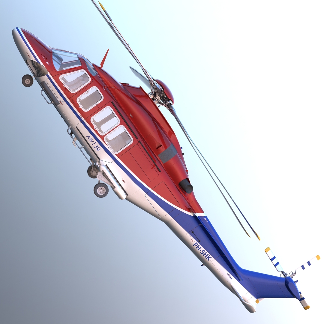 3d model of agustawestland aw139 helicopter