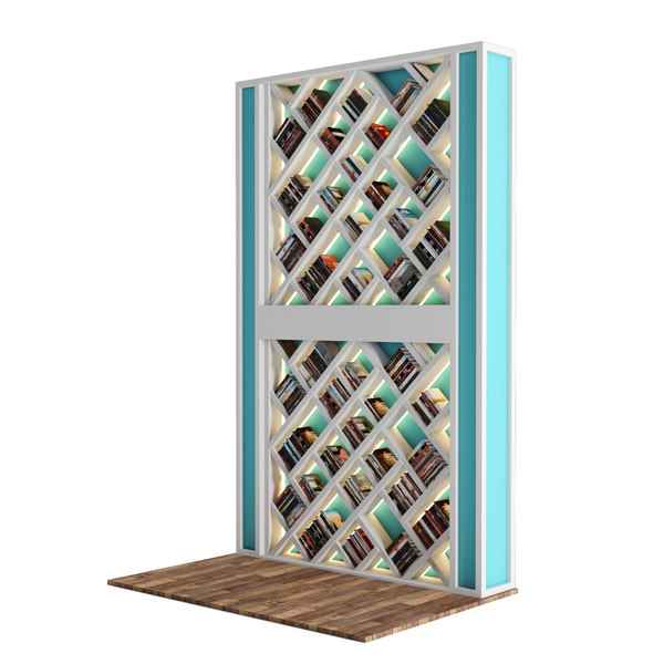 3D model diagonal wall shelves libraries - TurboSquid 1619963