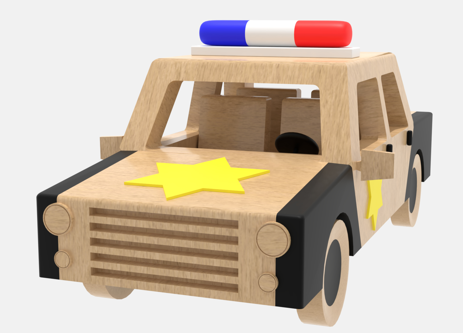3D wooden police car - TurboSquid 1619934