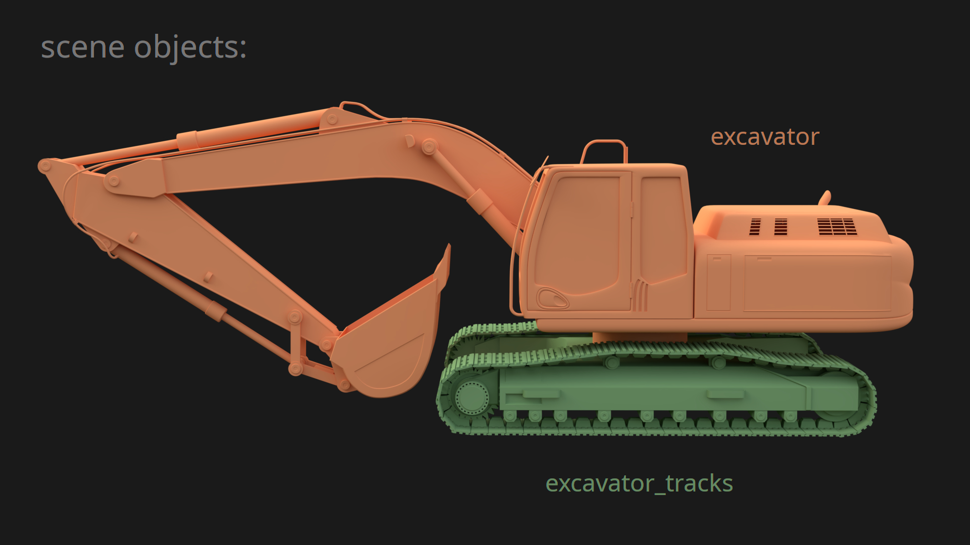 3d model excavator
