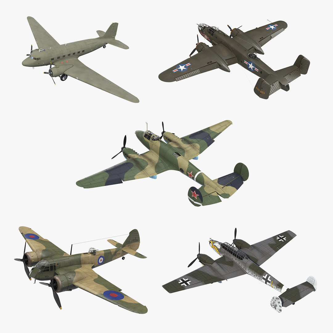 3D model vintage military bombers rigged - TurboSquid 1620944