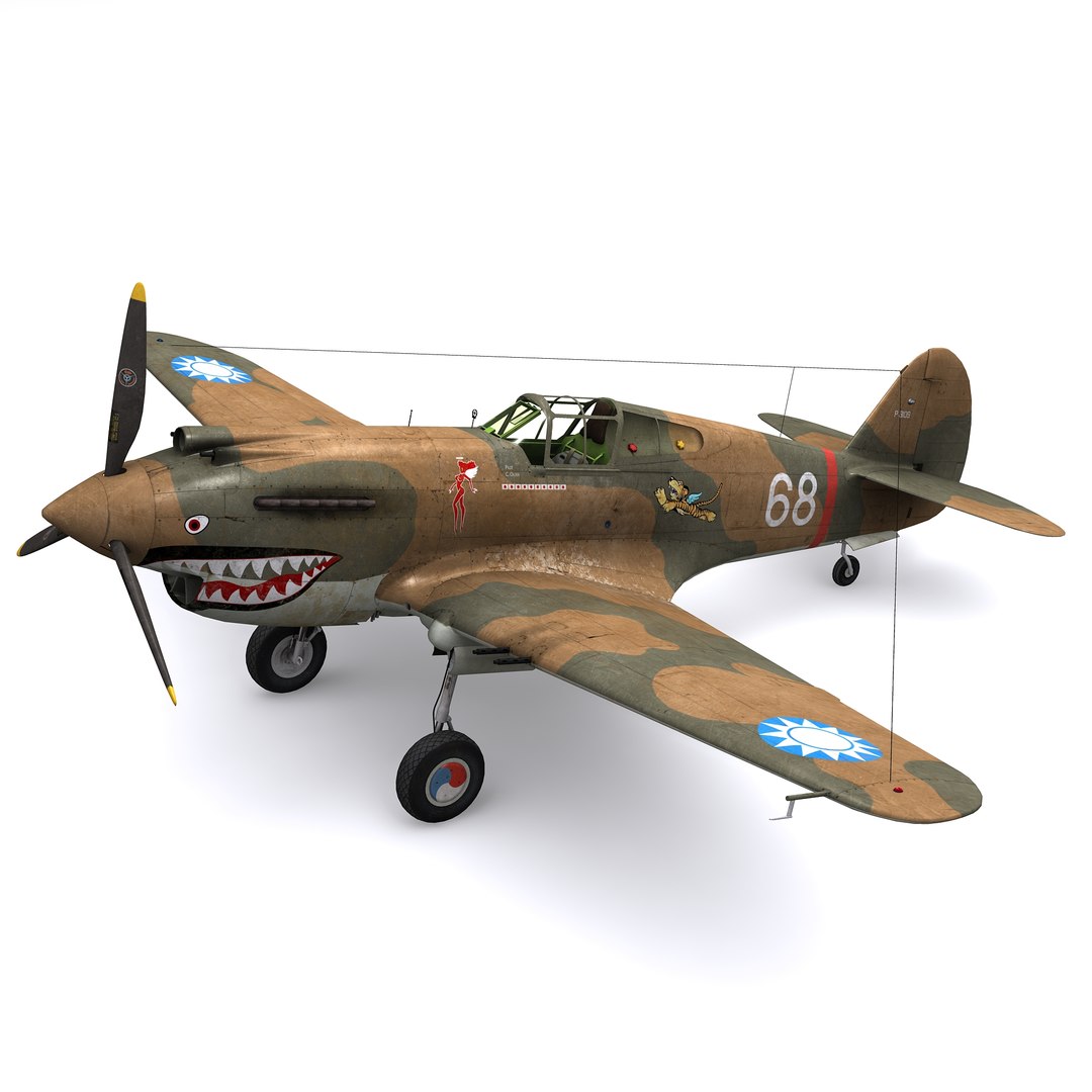 3D curtiss p-40b 1st avg - TurboSquid 1620837
