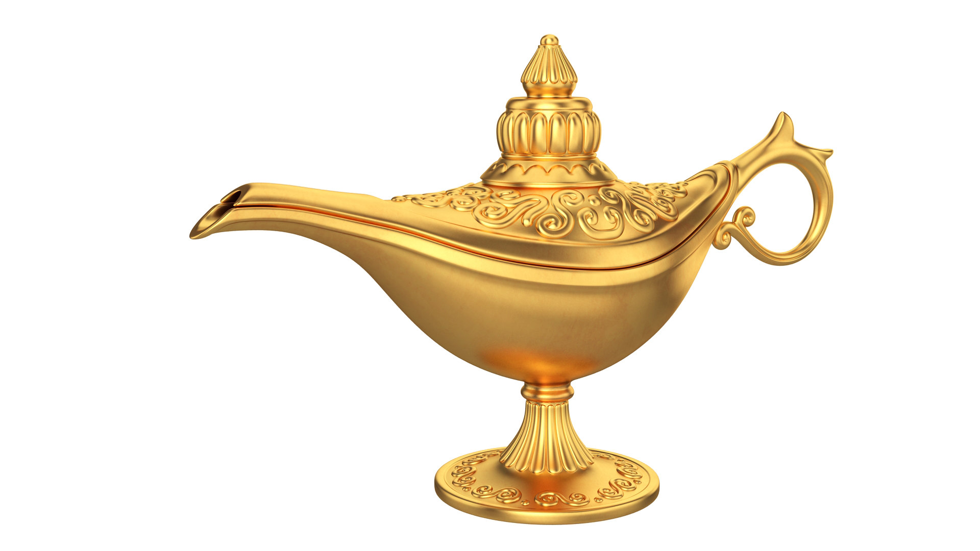 Magic lamp gold model - TurboSquid 1621018