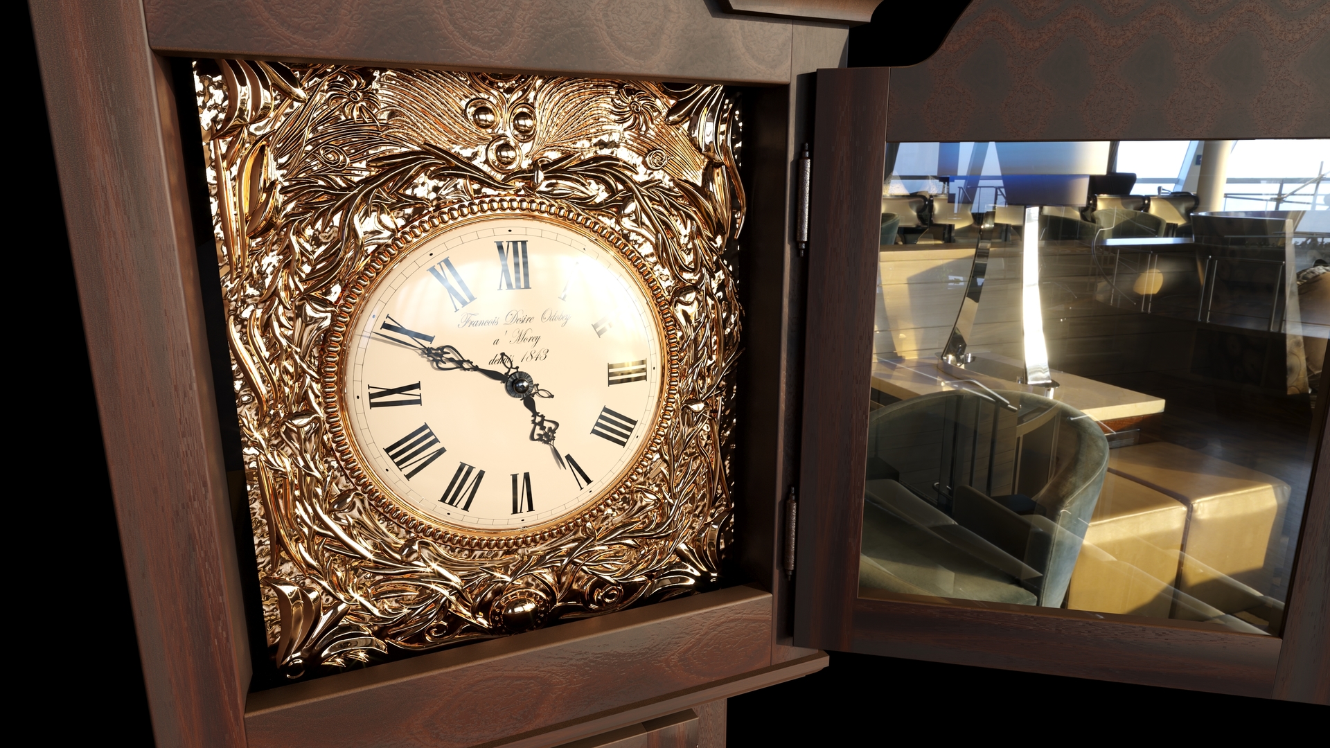 Grandfather clock 3D model - TurboSquid 1621224