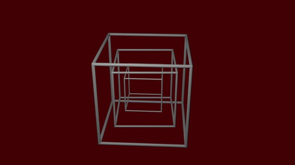Animation Quicktime cube wire rotating
