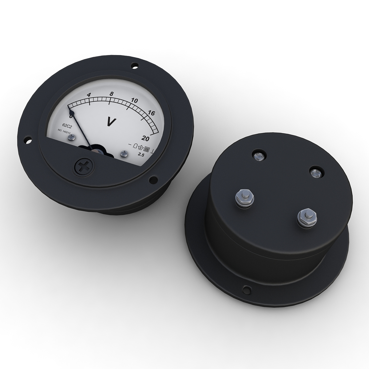 Analog voltmeters ammeters mega 3D model - TurboSquid 1621507