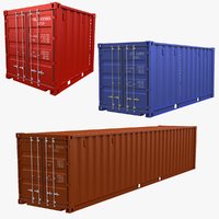3d iso open shipping container