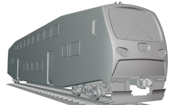 3D bombardier bilevel coach train model - TurboSquid 1621616