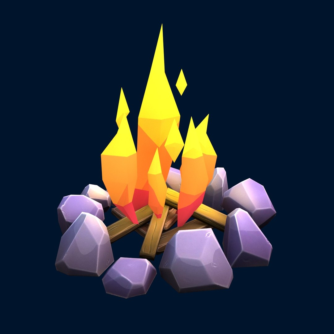 Stylized bonfire model - TurboSquid 1621678