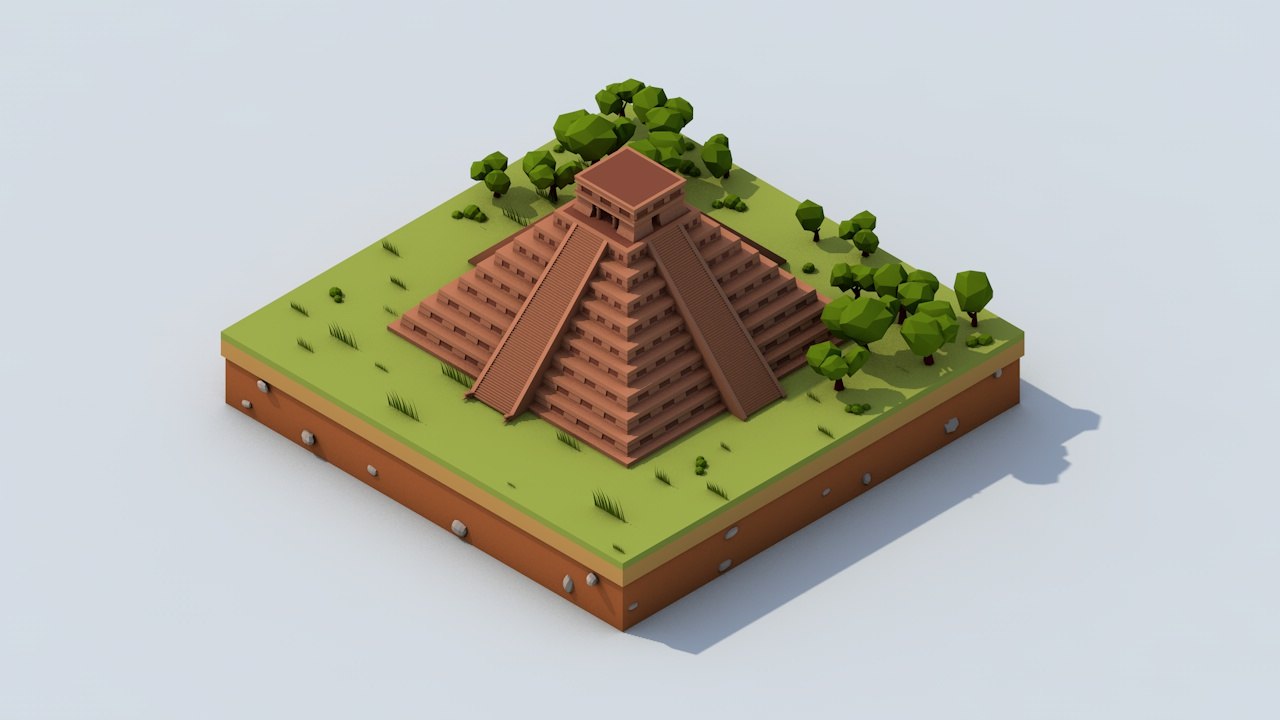 3D cartoon chichen itza - TurboSquid 1622069