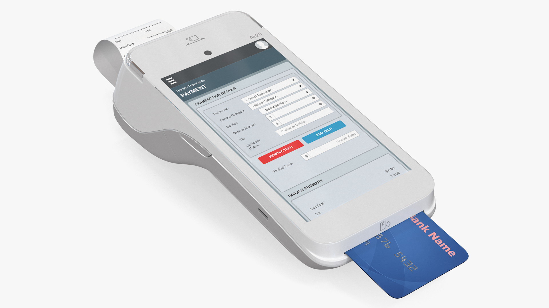 A920 Mobile Tablet Terminal with Card3Dモデル - TurboSquid 1622294