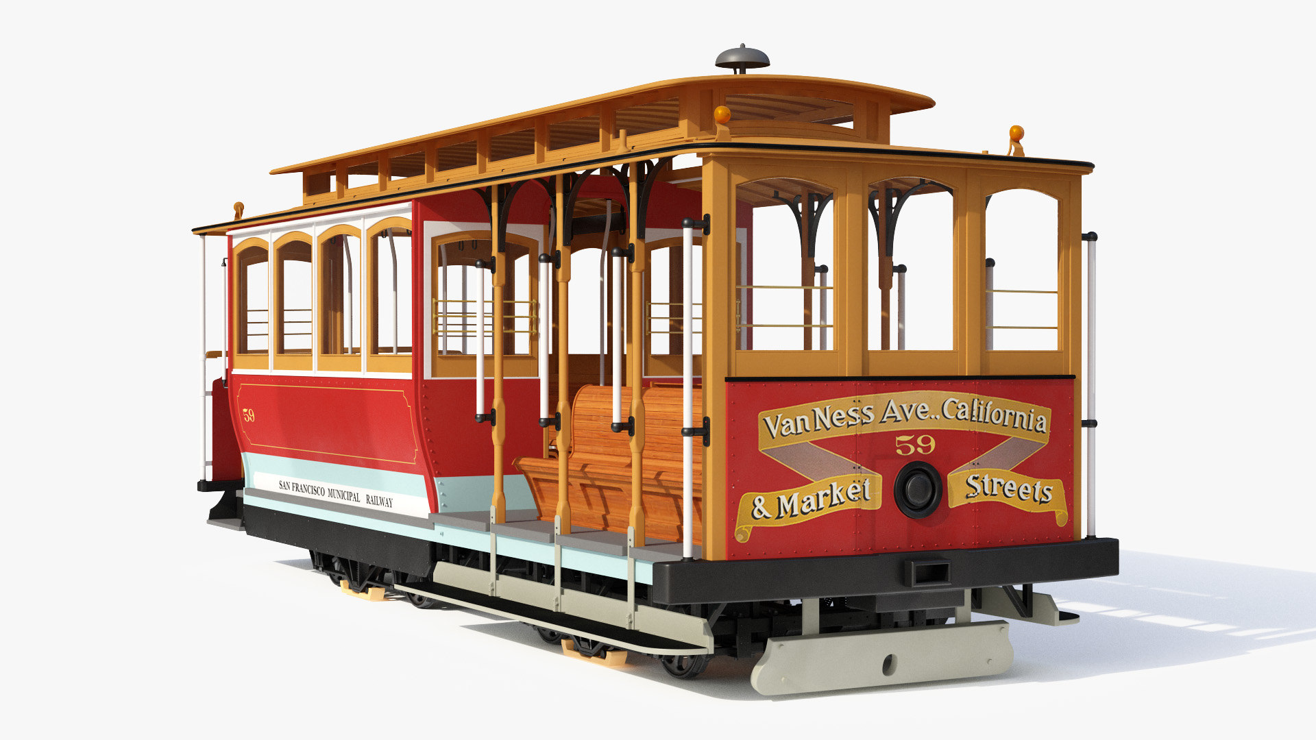 San francisco cable car 3D model - TurboSquid 1623898