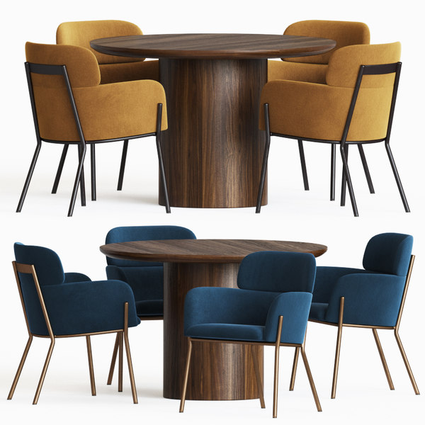 Dining set 72 chair 3D model - TurboSquid 1624267