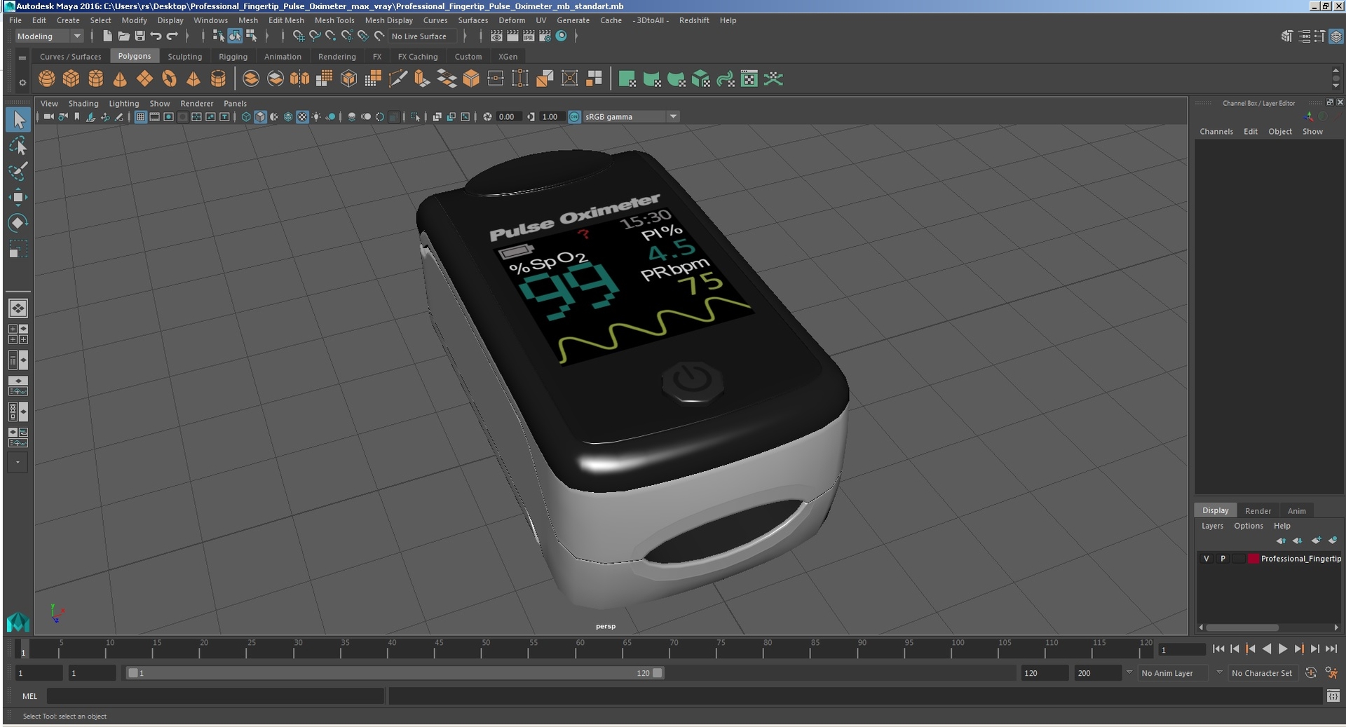 Professional Fingertip Pulse Oximeter 3D 모델 - TurboSquid 1624486
