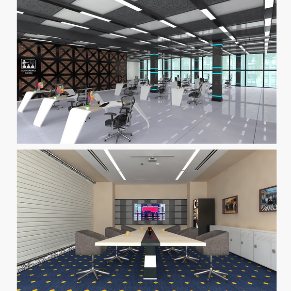 3D office space interior - TurboSquid 1624525