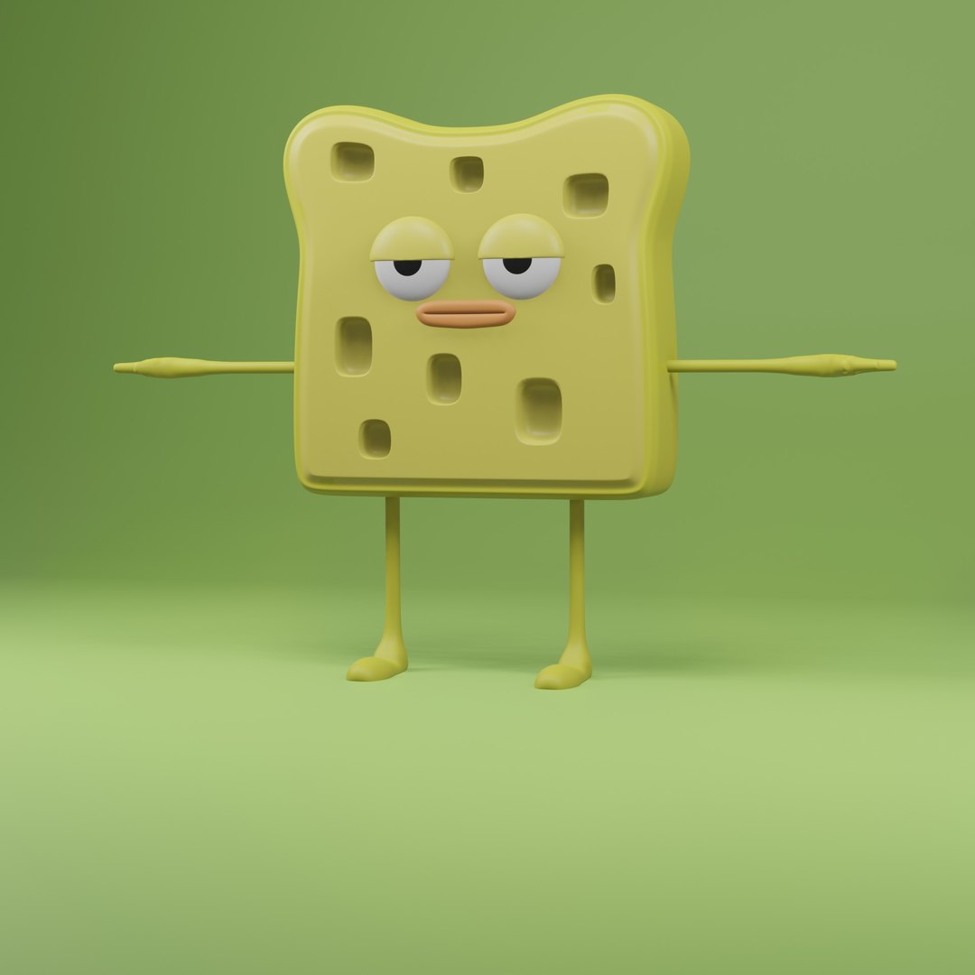 3D cute sponge character model - TurboSquid 1624885
