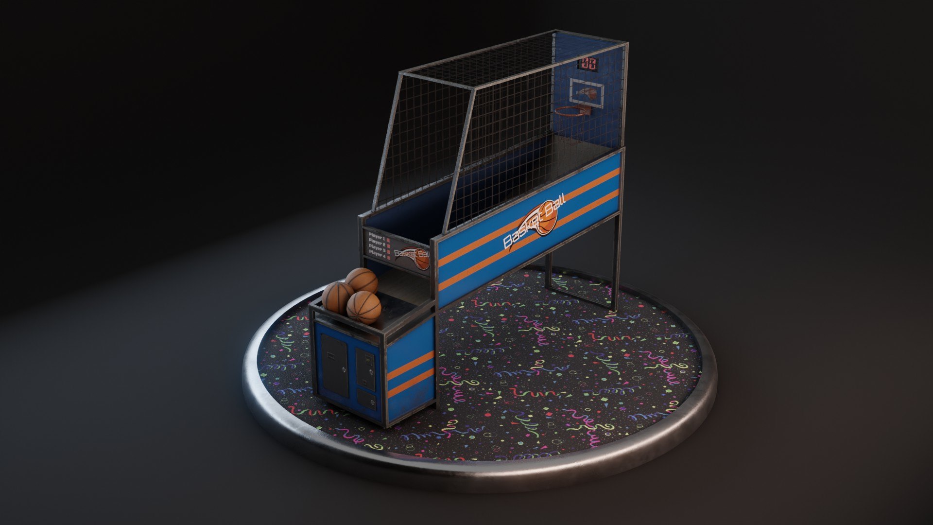3D realistic hoops basketball arcade machine - TurboSquid 1625632