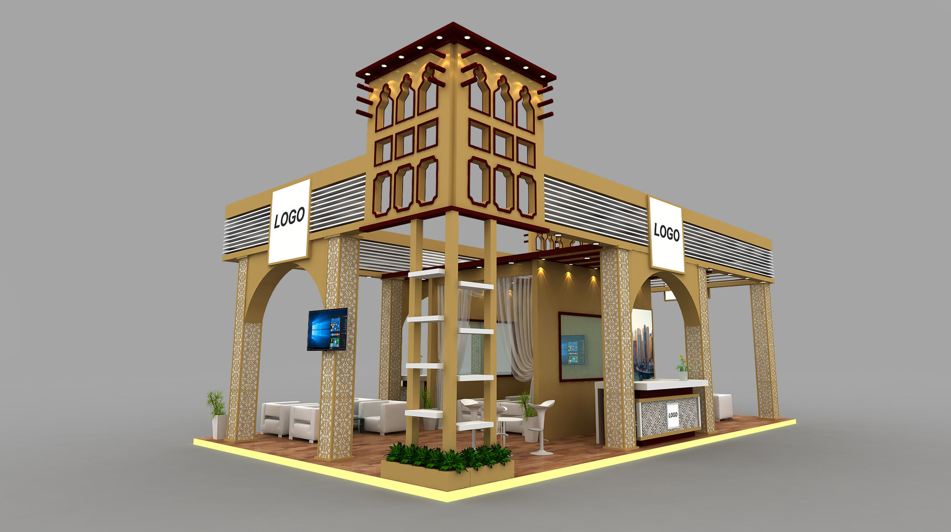 Exhibition stand-arabic style 3D model - TurboSquid 1626385