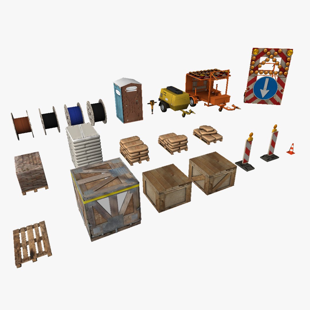 Construction site props 3D - TurboSquid 1626737