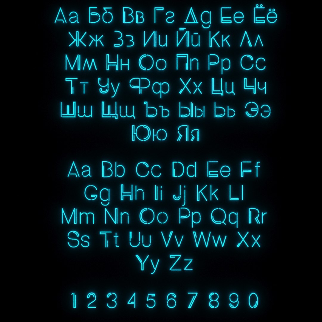 3D neon absolute sans - TurboSquid 1627043