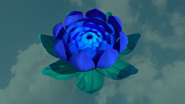 3D rigged blue flower model - TurboSquid 1627109