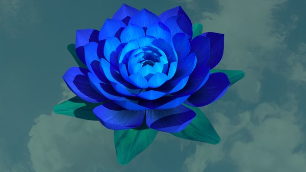 3D rigged blue flower model - TurboSquid 1627109
