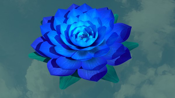 3D rigged blue flower model - TurboSquid 1627109