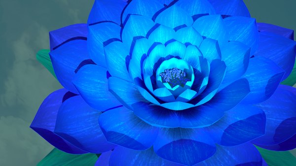 3D rigged blue flower model - TurboSquid 1627109