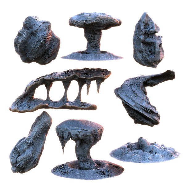 3D alien rock pack - TurboSquid 1627137