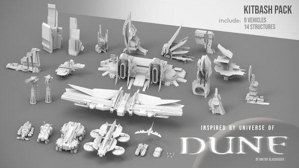 futuristic buildings 3d model