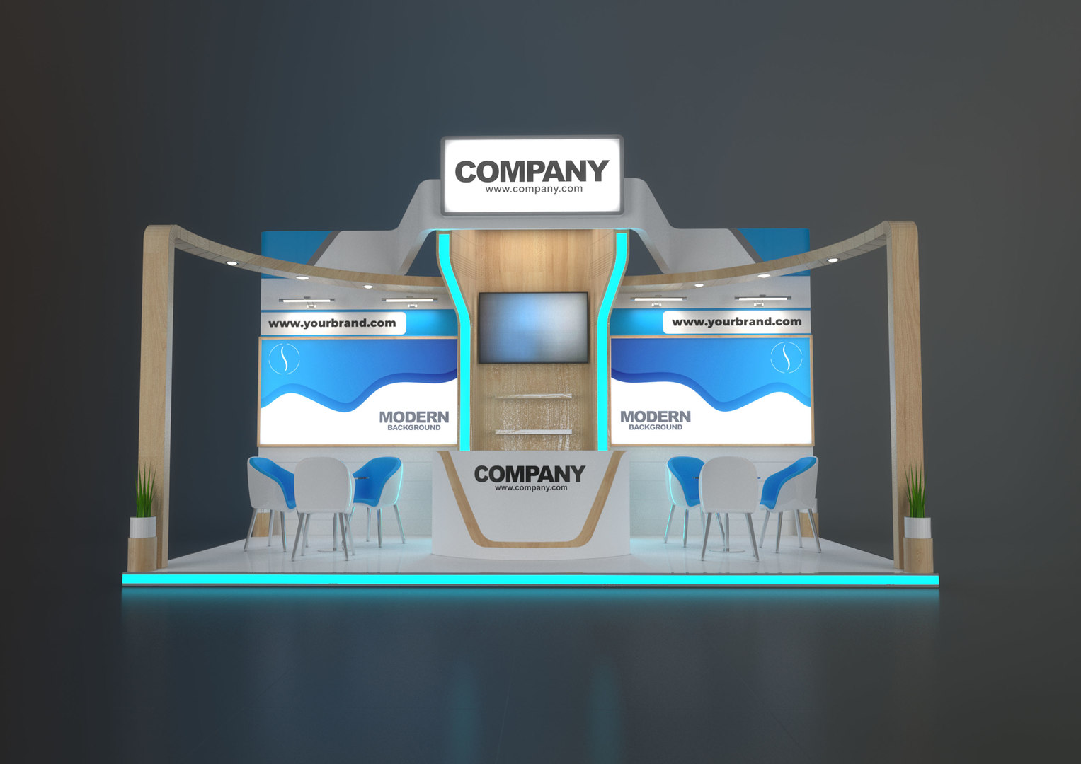 3D exhibition stand - TurboSquid 1589792