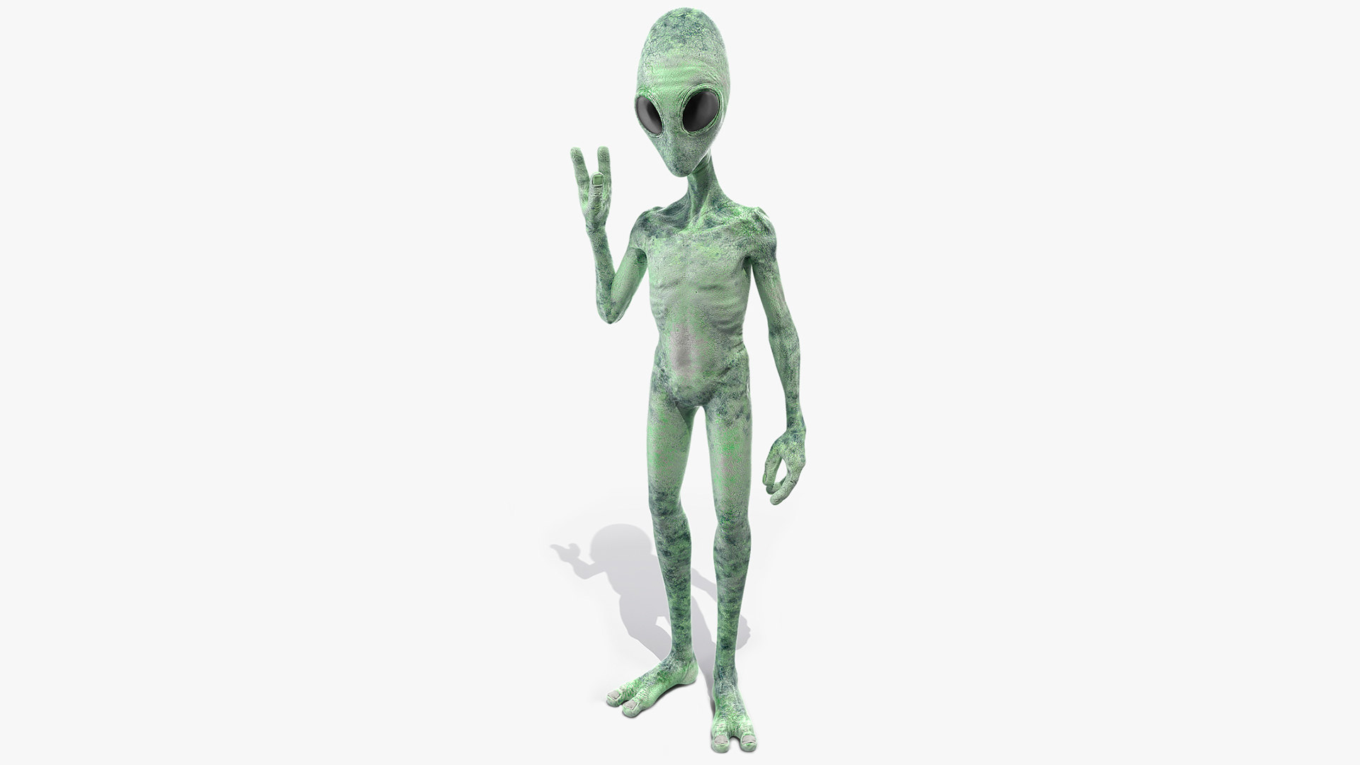 Free 3D model green alien greeting pose - TurboSquid 1627710