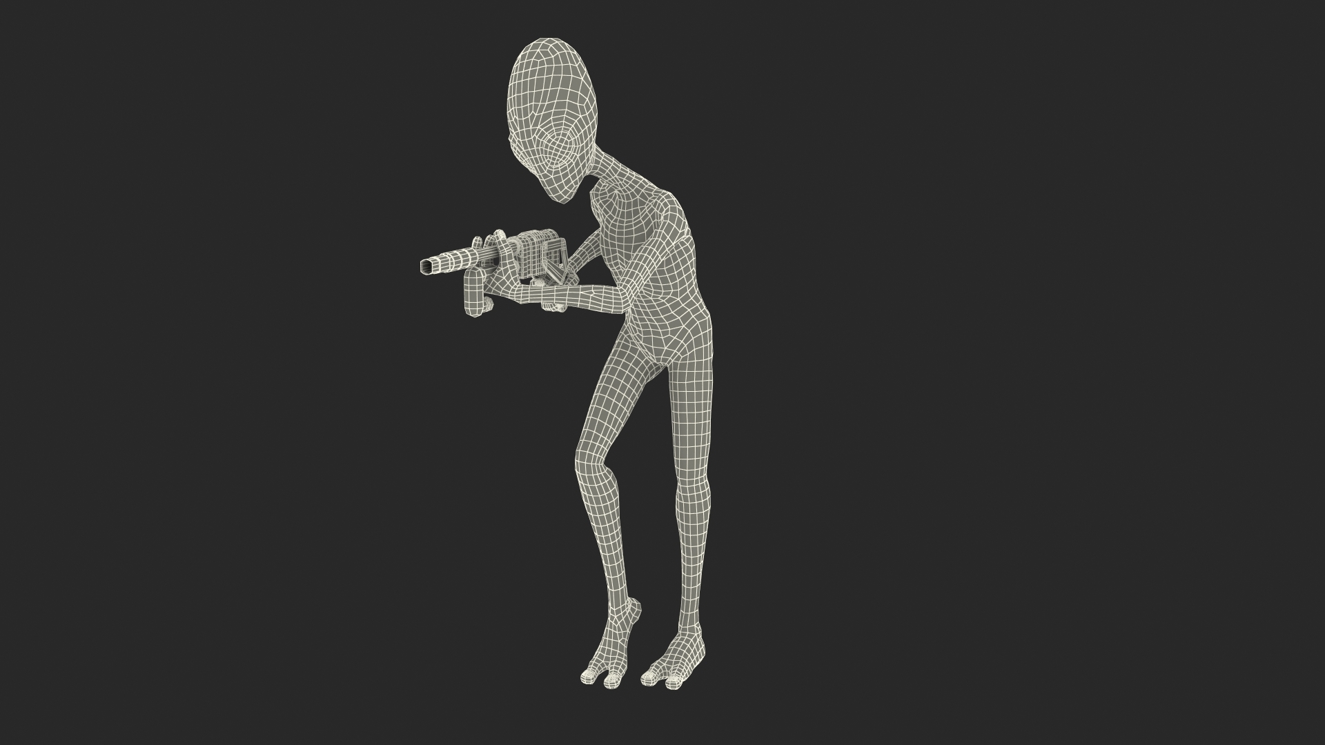 Humanoid alien attacking pose model - TurboSquid 1627771