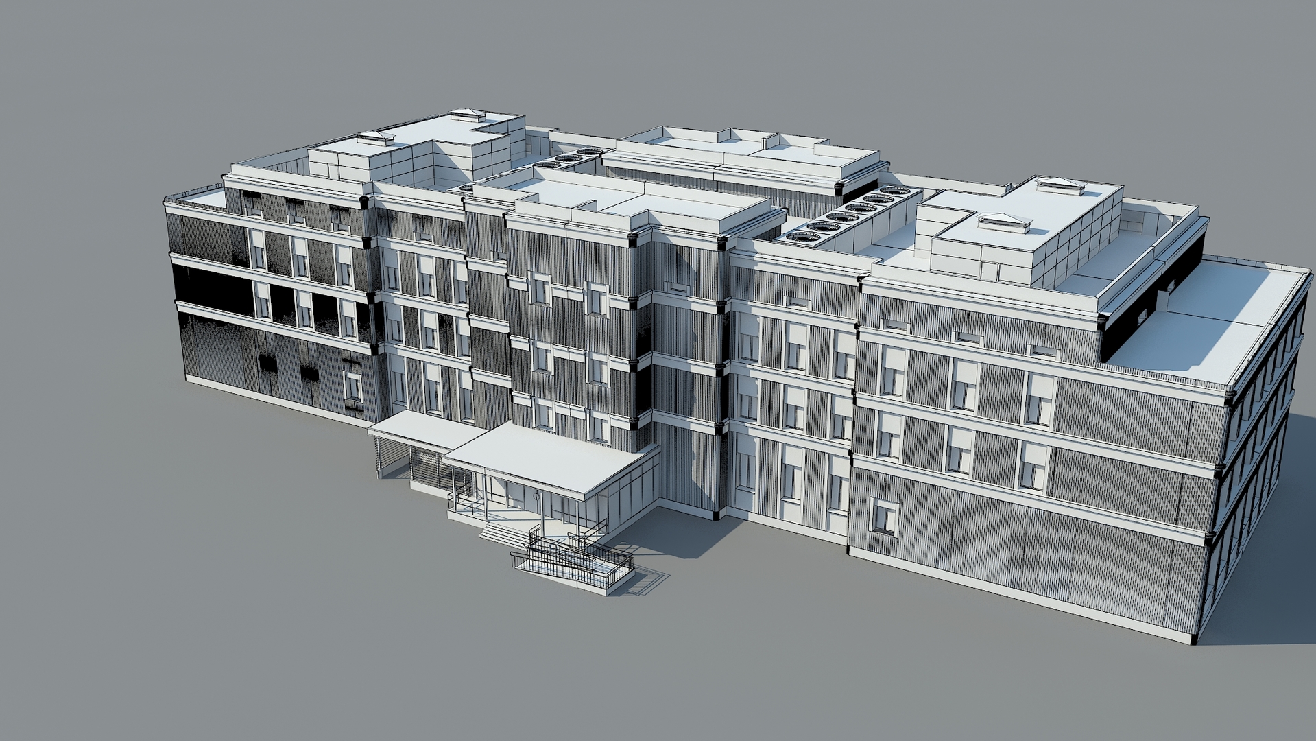 Hospital building 3D model - TurboSquid 1627855