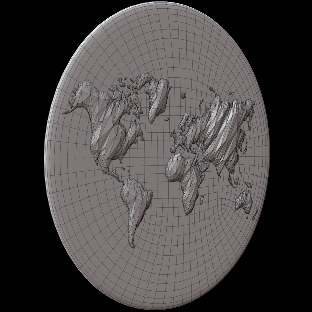 Earth globe flat 3D model - TurboSquid 1628136