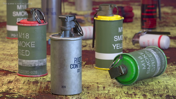 ABC M7A2 폭동 제어 CS 수류탄 Old 3D 모델 - TurboSquid 1628836