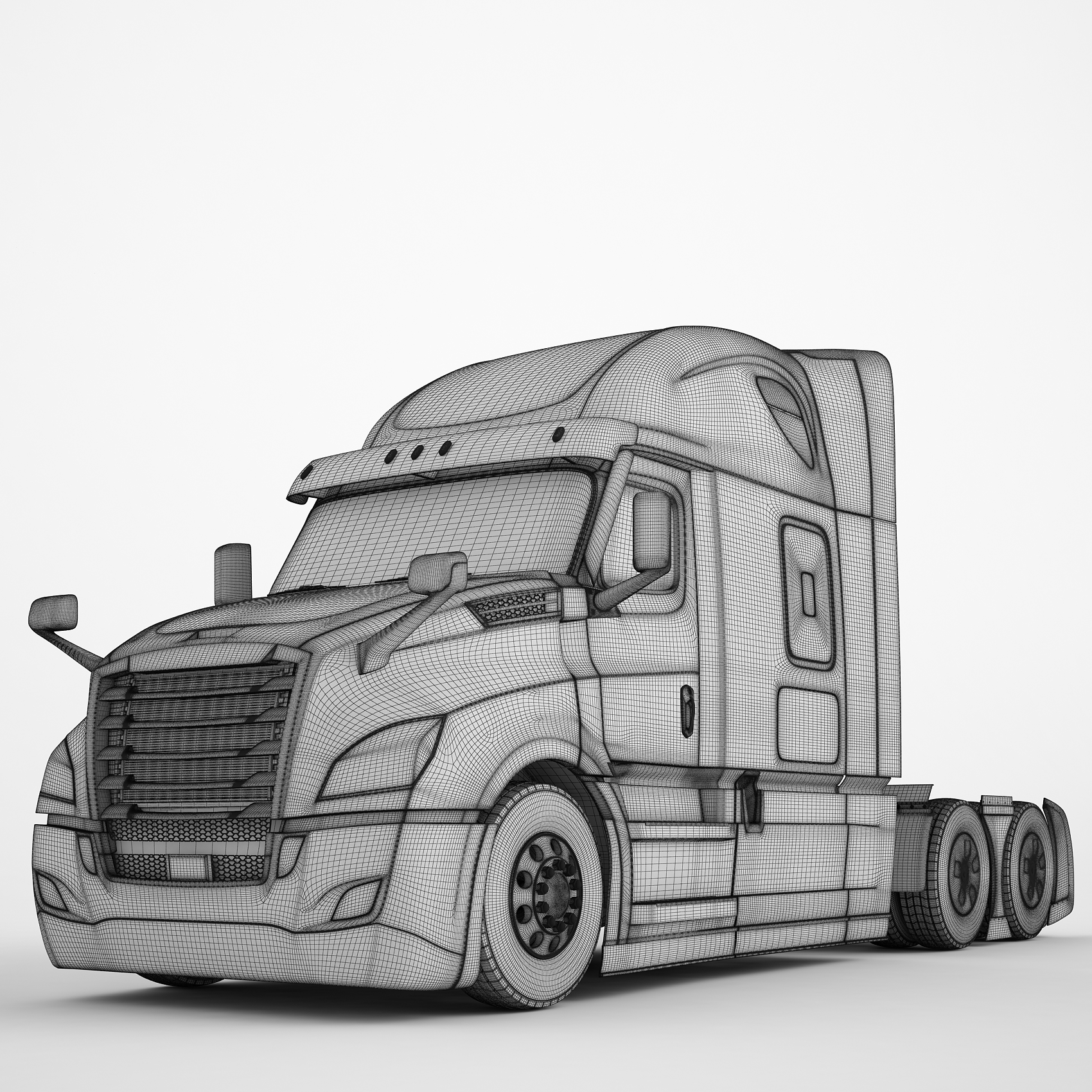 3D semi truck generic model - TurboSquid 1629171