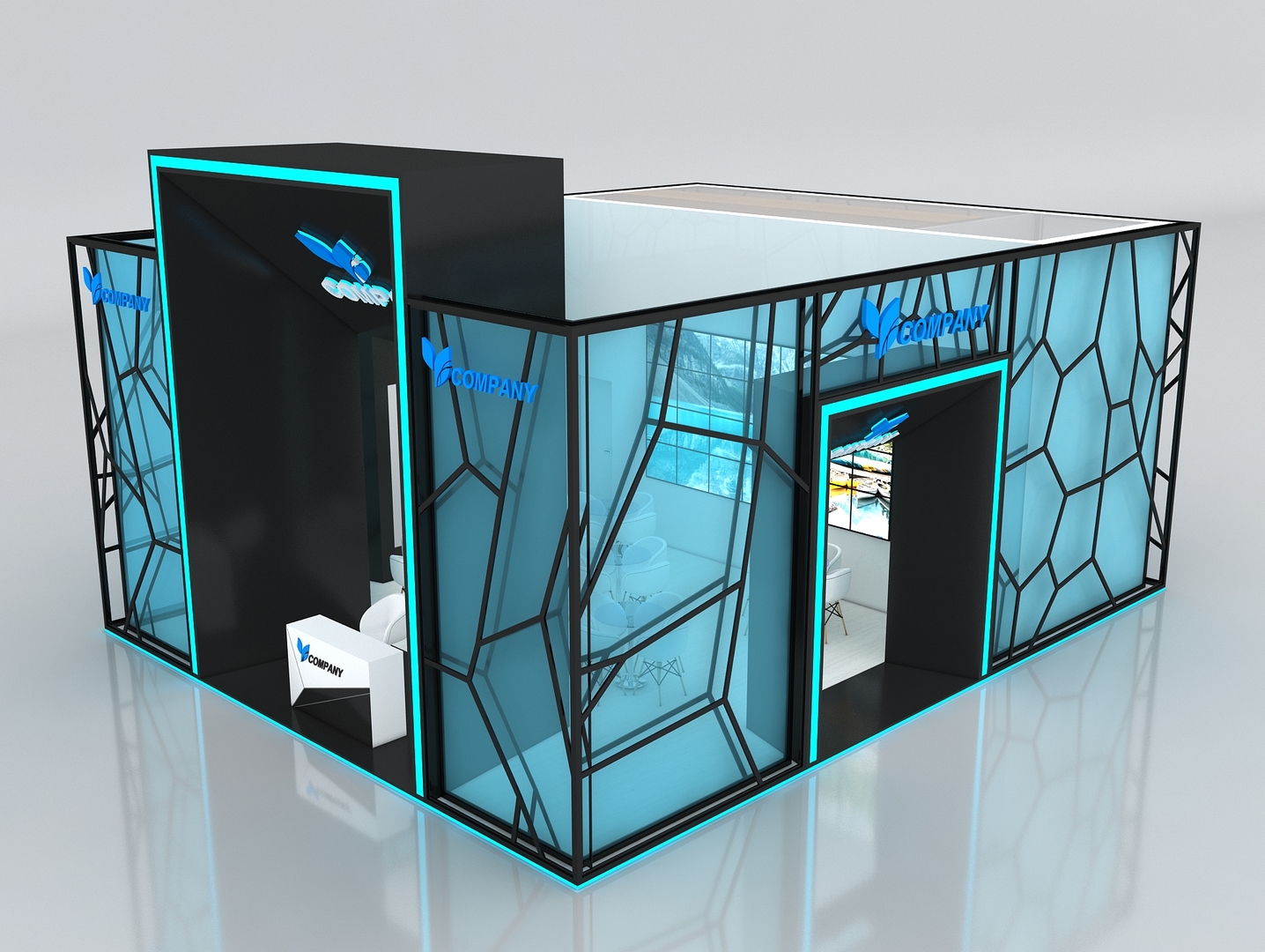 3D booth exhibit stand - TurboSquid 1629856