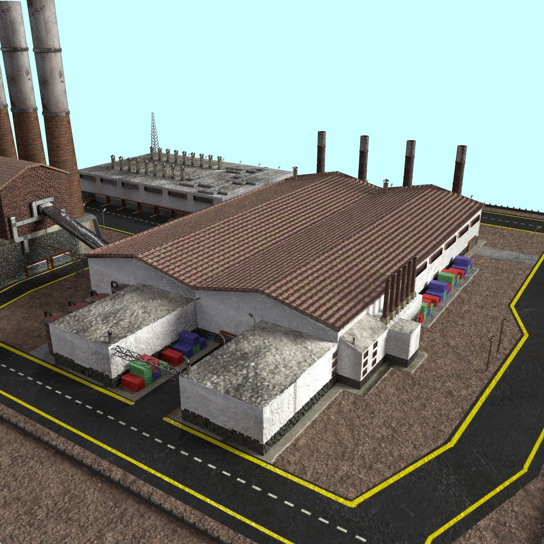 3D model factory buildings - TurboSquid 1630032