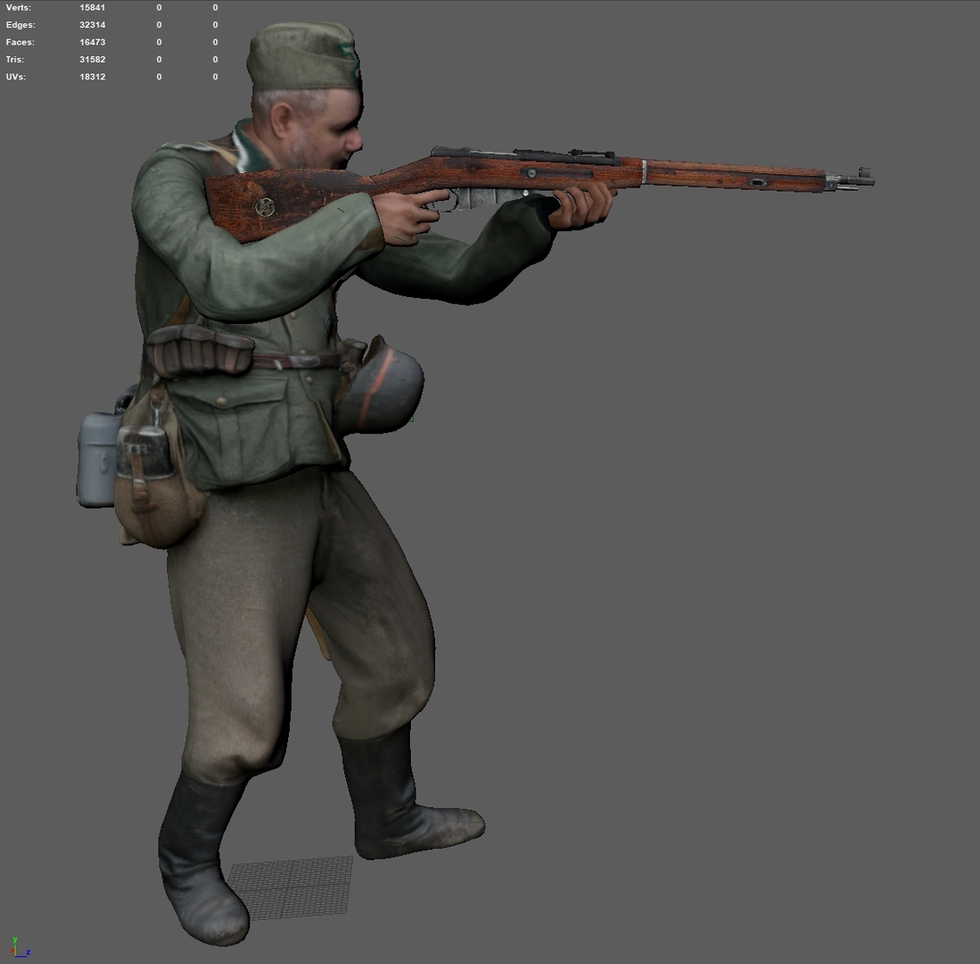 3D model ready wehrmacht soldier rigging animation - TurboSquid 1630323