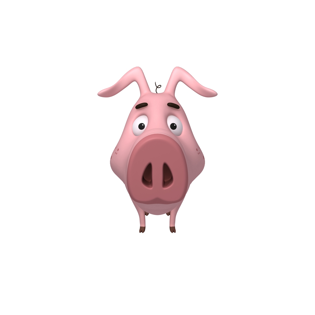 Pig cartoon 3D model - TurboSquid 1630398