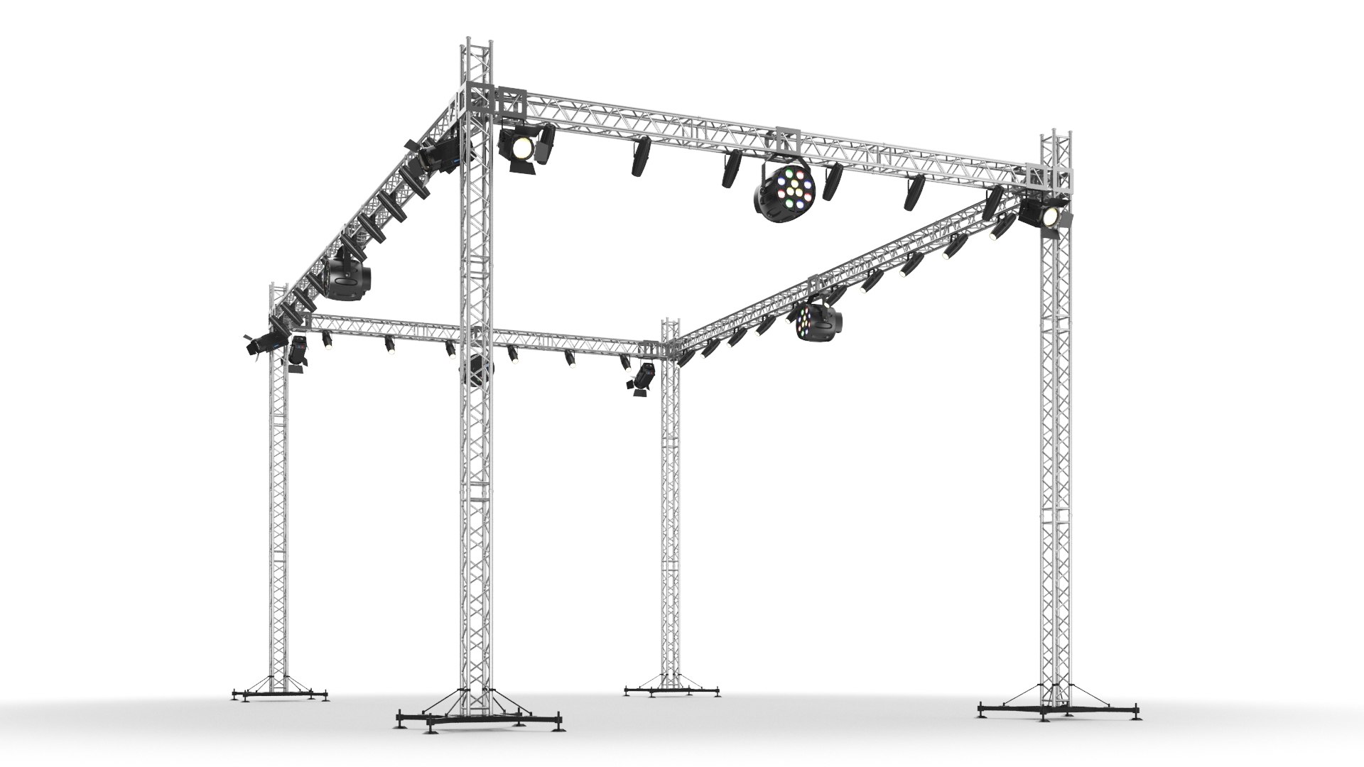 Real stage light truss 3D model - TurboSquid 1630462
