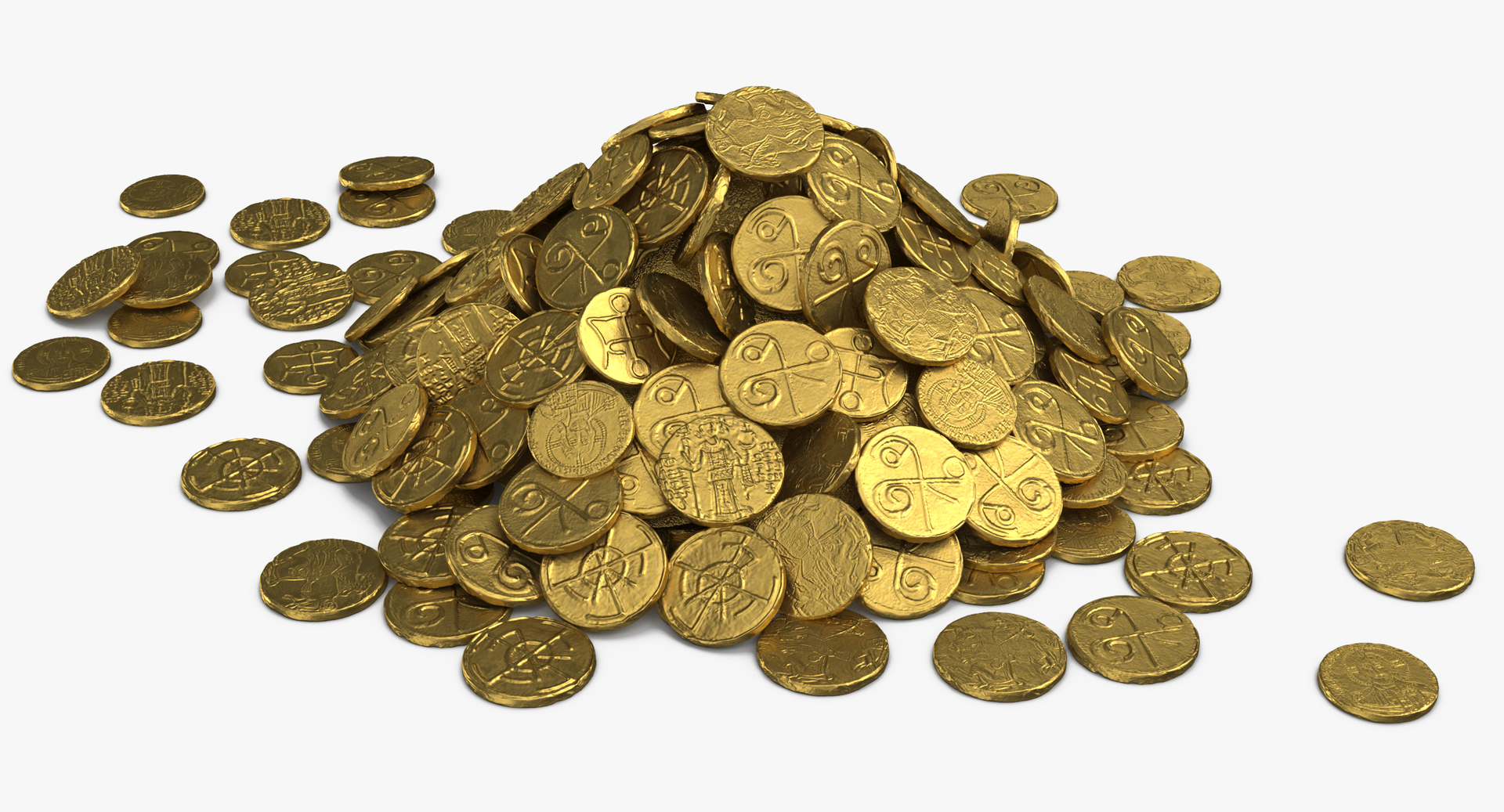 Gold coins 3D model - TurboSquid 1630657