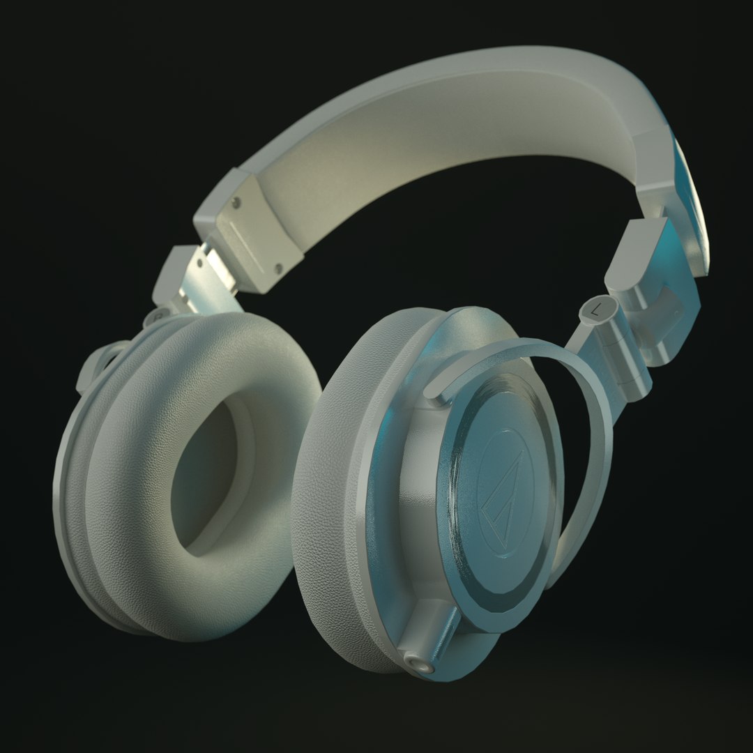Technica ath-m50x headphones white 3D - TurboSquid 1631246